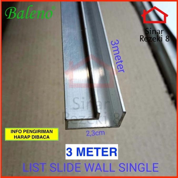 Jual Rel Slide Wall SINGLE Sliding / List Ambalan Rak Lis Sliding Wall ...