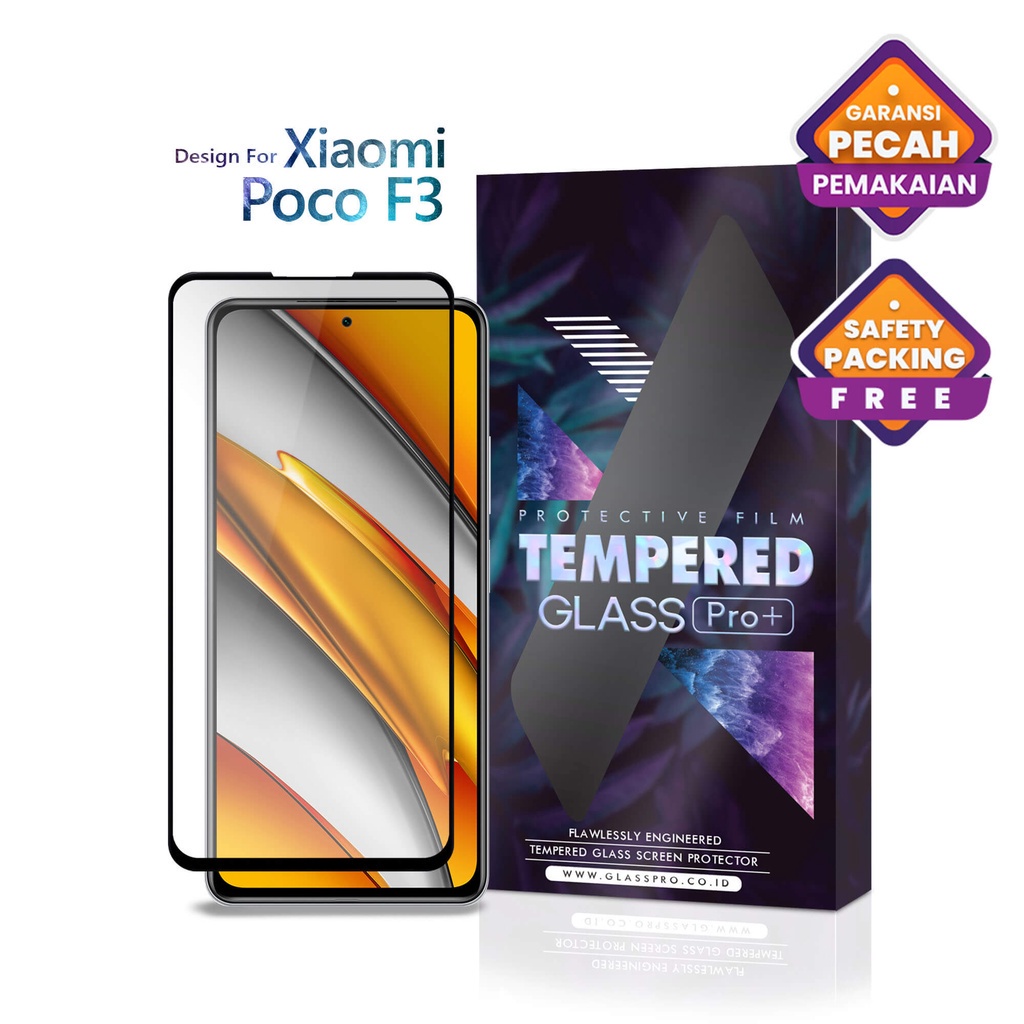 Jual GLASS PRO Tempered Glass Xiaomi Poco F3 Full Cover Anti Gores ...