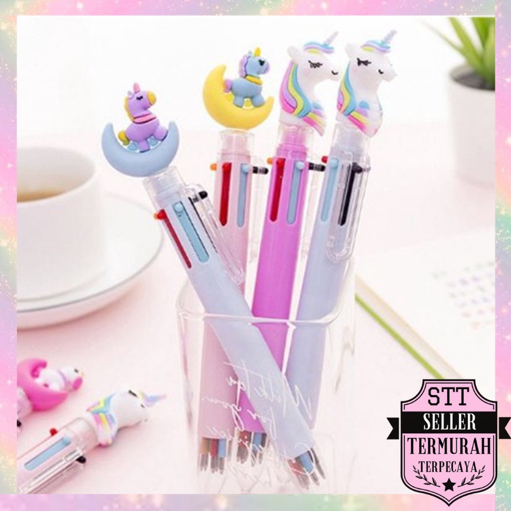 Jual STT Pena Karakter Mekanik 6 Warna Unicorn Full Moon Pulpen ...