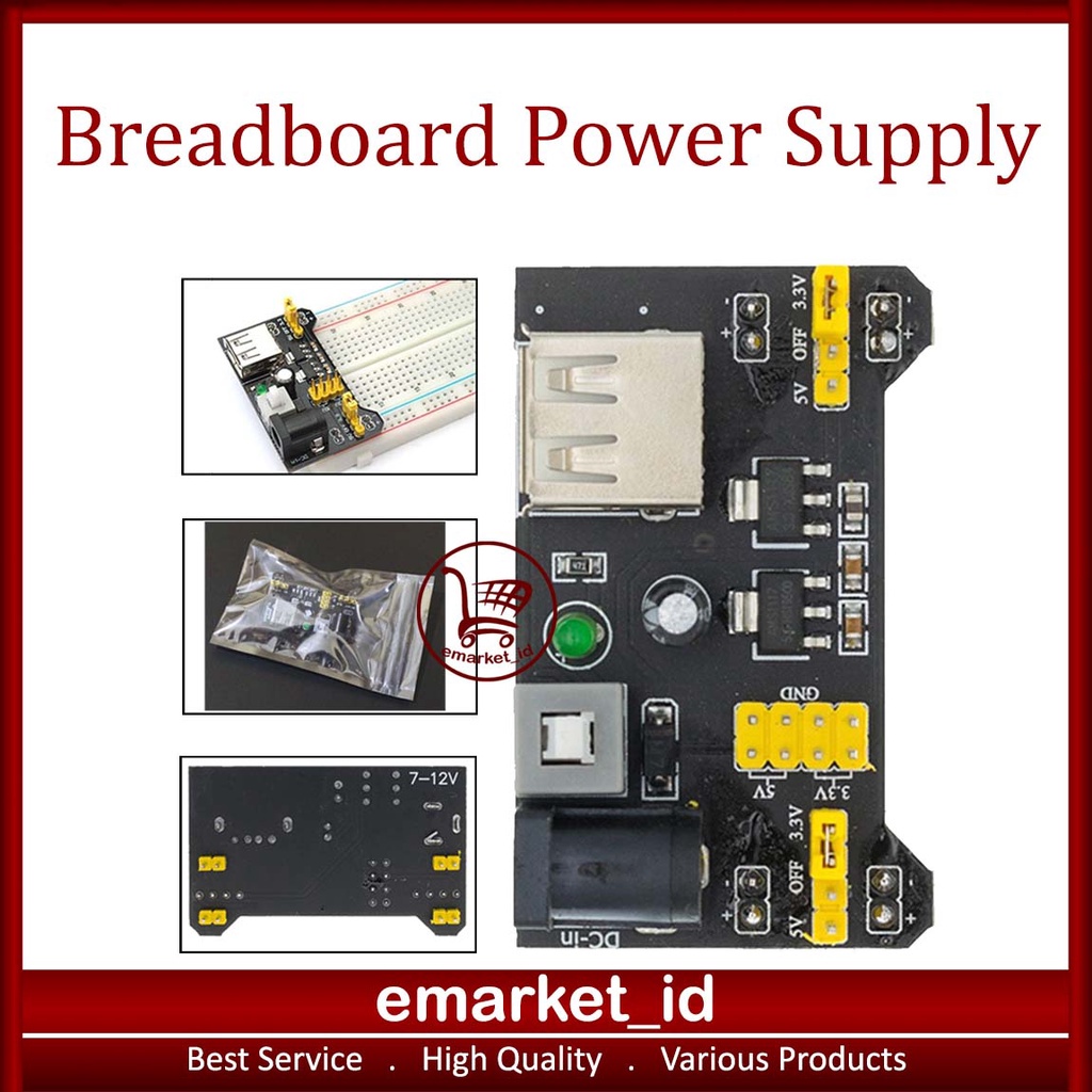 Jual Breadboard Power Supply MB102 / MB-102 Module 5V 3.3V For Project ...