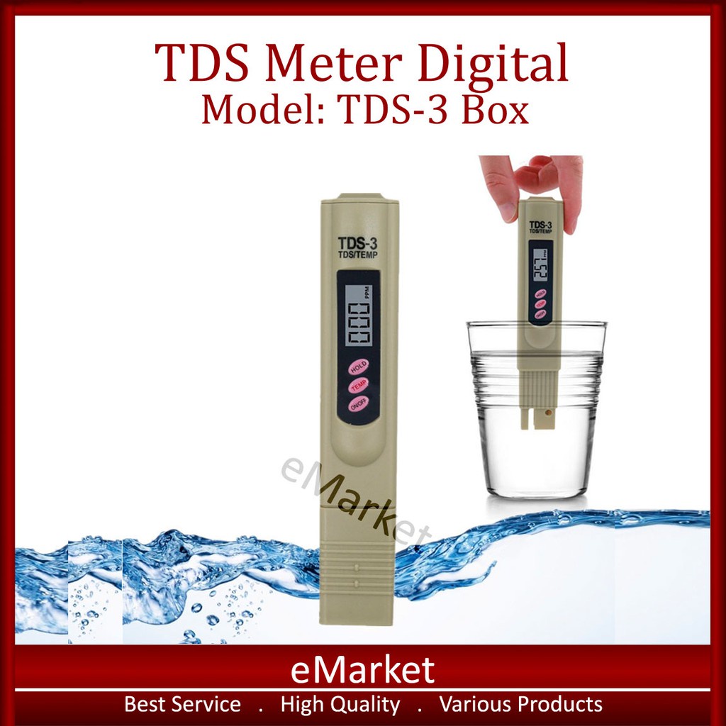 Jual TDS Meter Digital TDS-3 Box / Alat Ukur Hidroponik / PPM Nutrisi ...