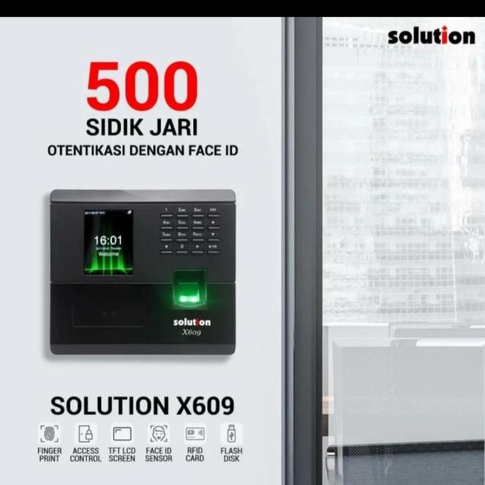 Jual Solution x609 Mesin Absensi Wajah Fingerprint kartu support adms ...