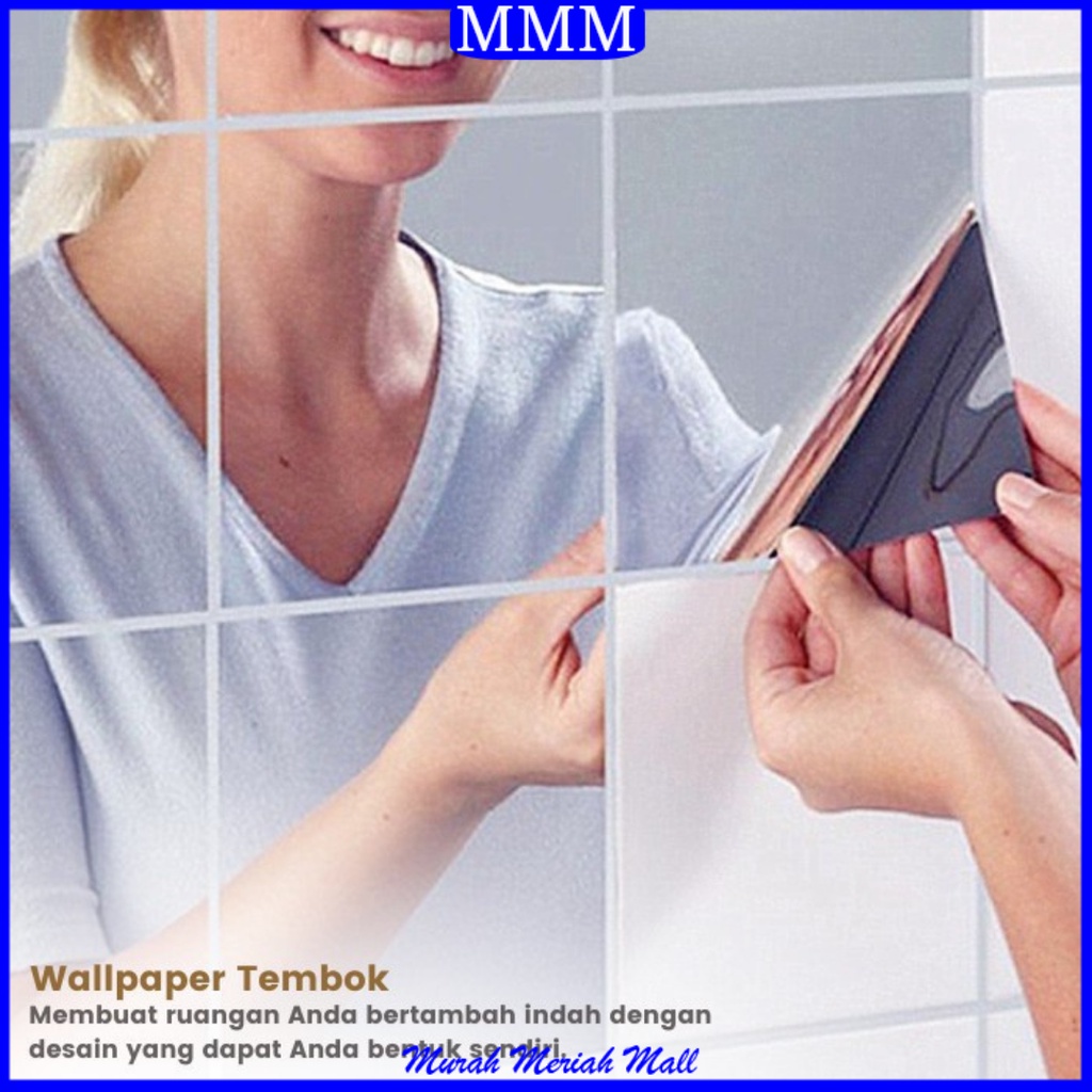 Jual MMM Stiker Cermin Dinding Anti Pecah Tempel Persegi Rectangular ...