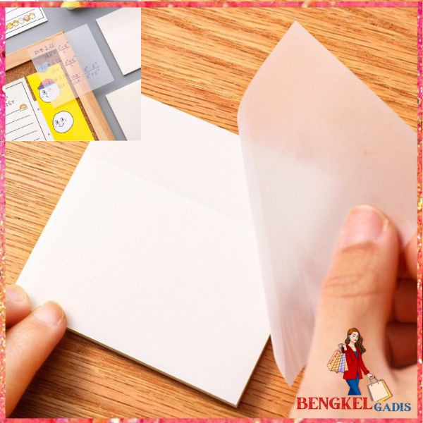 Jual BG Sticky Notes Transparant 50 Lembar Kertas Tempel Tahan Air ...