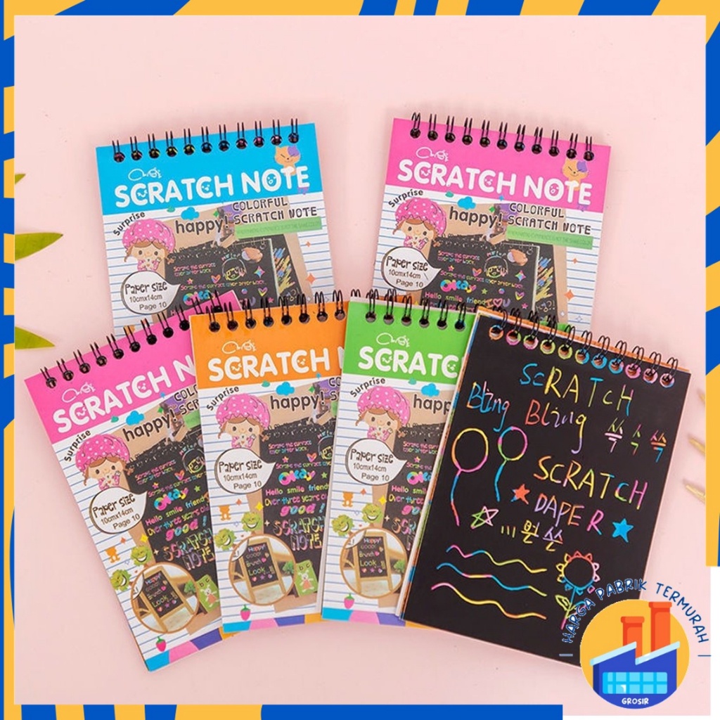 Jual HPT Buku Sketsa Warna-warni Grafiti Kertas Mini Tulis Gores Gambar ...