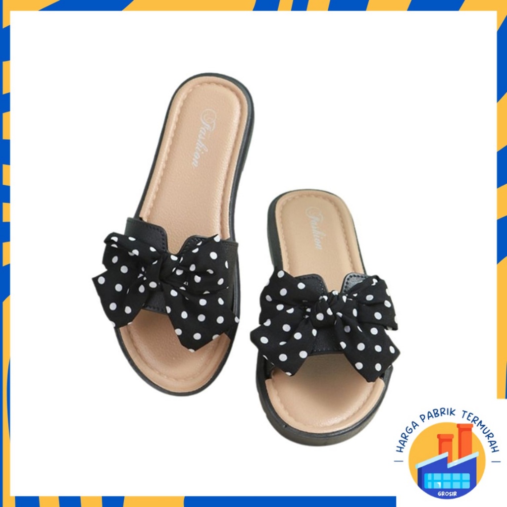 Jual HPT Sandal Flat Jelly Pita Polkadot Empuk Sol Rubber Kekinian 6594 ...