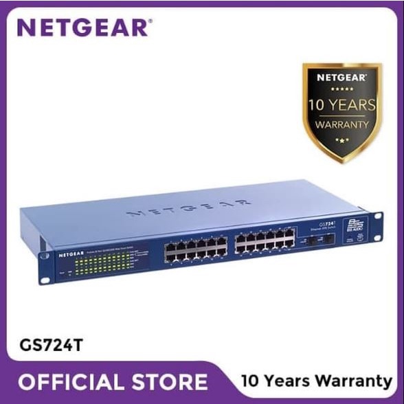 Jual NETGEAR GS724T 24 PORT GIGABIT ETHERNET SMART MANAGED PRO SWITCH L2 | Shopee Indonesia