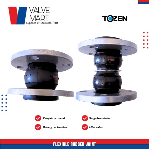 Jual Flexible Rubber Joint twinflex tozen 2" inch JIS 10K (Flange Hitam ...