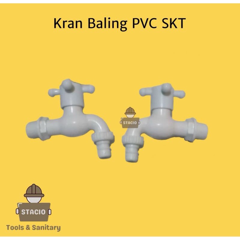 Jual Kran PVC Taman Plastik Putih Model Baling Kran Dinding SKT | Shopee Indonesia