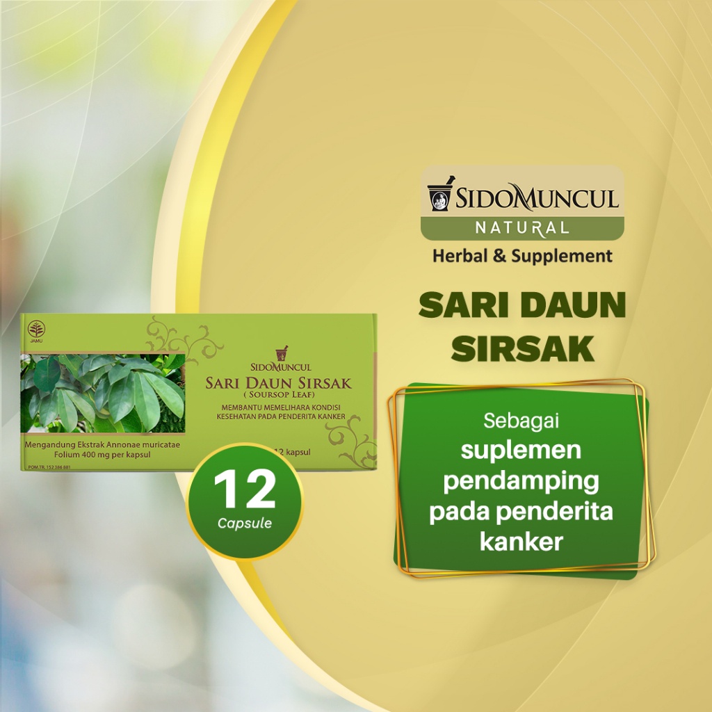 Jual Sido Muncul Natural Sari Daun Sirsak Strip 12 Kapsul - Menyerang ...