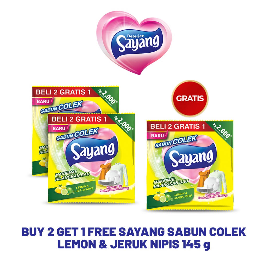 Jual [Buy 2 Get 1 Free] Sayang Sabun Colek Lemon & Jeruk Nipis 145 GR | Shopee Indonesia
