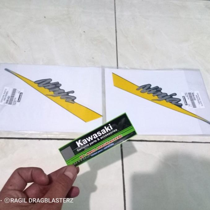 Jual stiker striping set tangki new ninja rr hitam list kuning 2014 ori ...