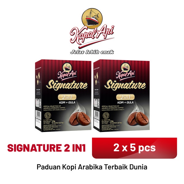 Jual KAPAL API Signature 2 in1 2 Dus (5 x 25 gr) | Shopee Indonesia