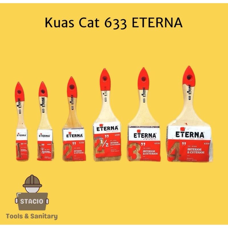 Jual Kuas Cat Eterna 633 Tebal 1" 2" 3" 4" inch Kuas Tembok Kuas Besi ...