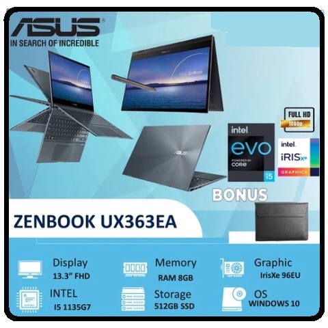 Jual Asus Zenbook Flip UX363EA 2in1 13 Touch i5 1135G 8GB 512GB W10 ...
