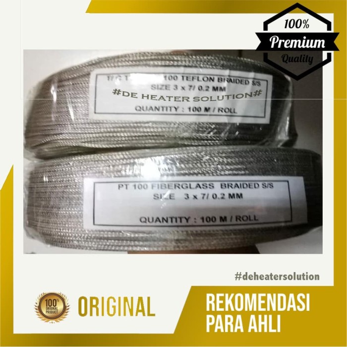 Jual kabel thermocouple pt100 fiber braided screen 3 x 7/0,2mm | Shopee ...