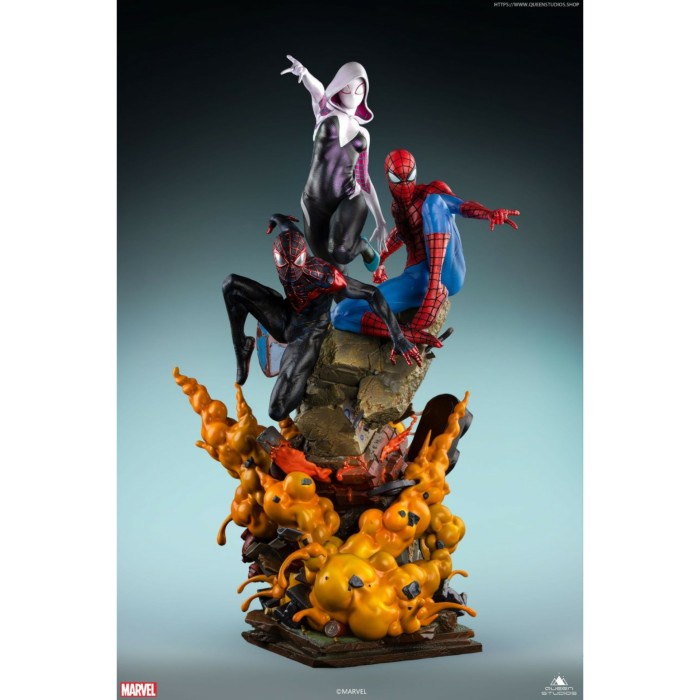 Jual QUEEN STUDIOS SPIDER VERSE TRIO SPIDERMAN GWEN MARVEL FIGURE ...