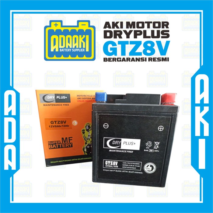 Jual Promo Aki Klx 150/Cbr 250/Yamaha R25/Xmax/Vespa Matic/Piaggio- Dryplus Gtz8V . | Shopee ...