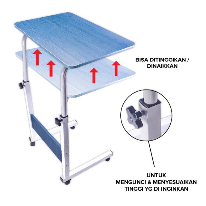 Jual COD Meja Belajar Lipat KM-CT9 / Meja Laptop Roda Portable Stand ...