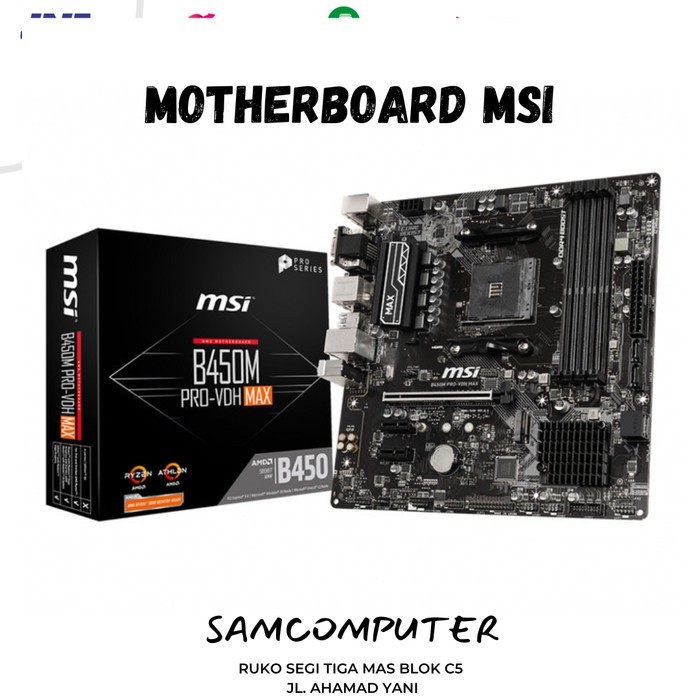Jual Motherboard MSI B450M PRO-VDH - Mobo AMD Micro ATX | Shopee Indonesia