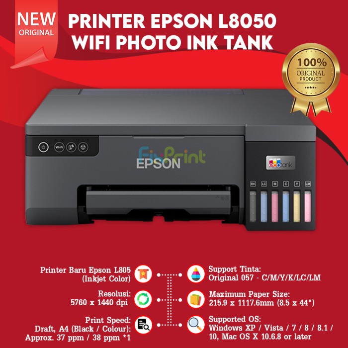 Jual Printer Epson L805 L-805 Ink Tank System Pabrik Wireless Print 6 Warna | Shopee Indonesia