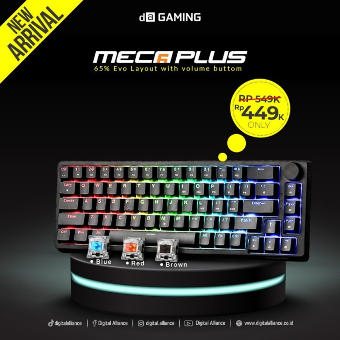 Jual Digital Alliance Meca 6 Plus RGB - 65% with Knob Mechanical ...