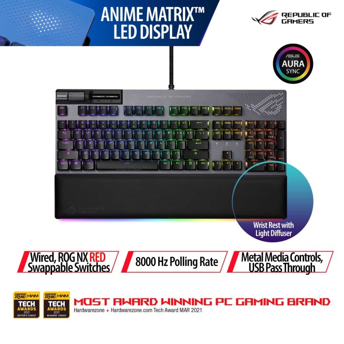 Jual ASUS ROG STRIX Flare II Animate Gaming Keyboard AniMe Matrix LED ...