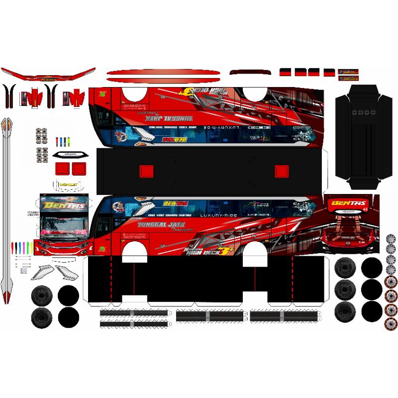 Jual Lembaran pola papercraft bus miniatur panjang 45cm | Shopee Indonesia