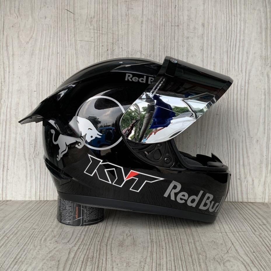Jual Helm Kyt R10 Solid Bla Redbull Sier Paket Ganteng | Helm Full Face ...