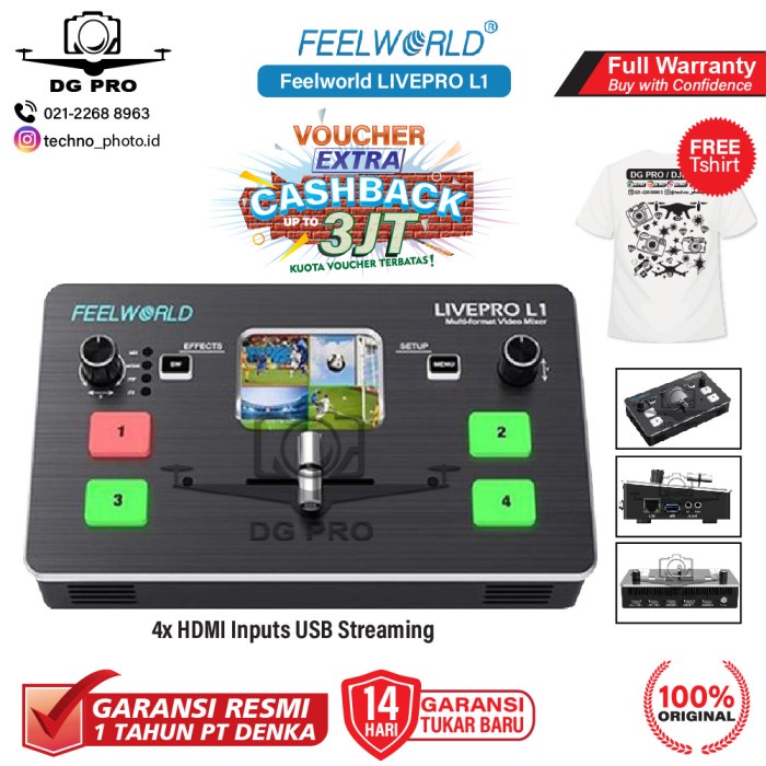 Jual Feelworld LIVEPRO L1 - LIVE PRO L1 with 4x HDMI Inputs & USB ...