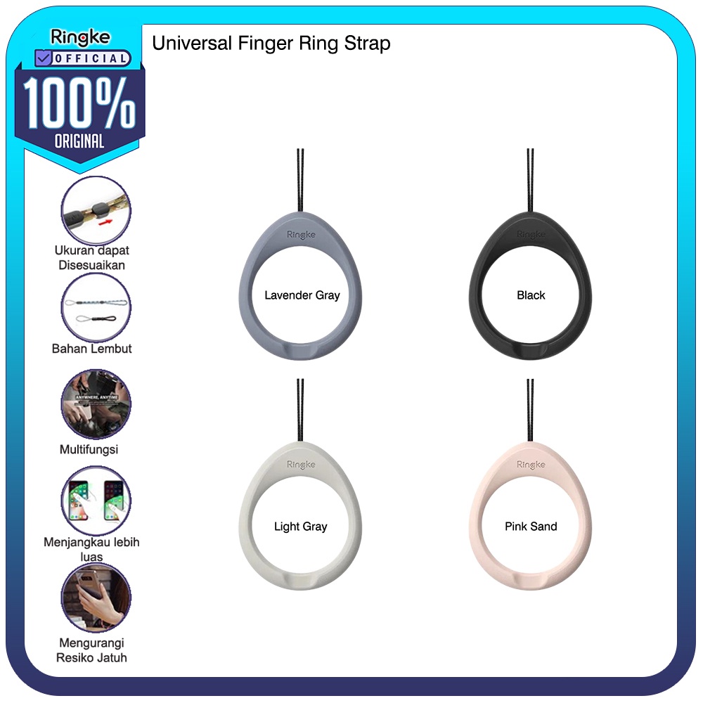 Jual Ringke Finger Ring Hand Strap Tali Gantungan Kunci HP Key Ring ...