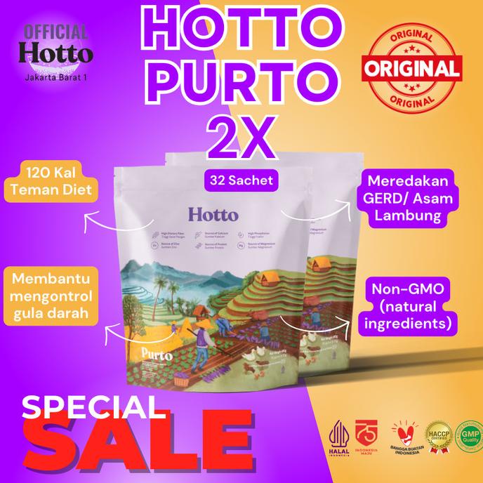 Jual Campaign Only! Hotto Purto Oat 2 Pouch @16 Sachet (Total 32 Sachet ...