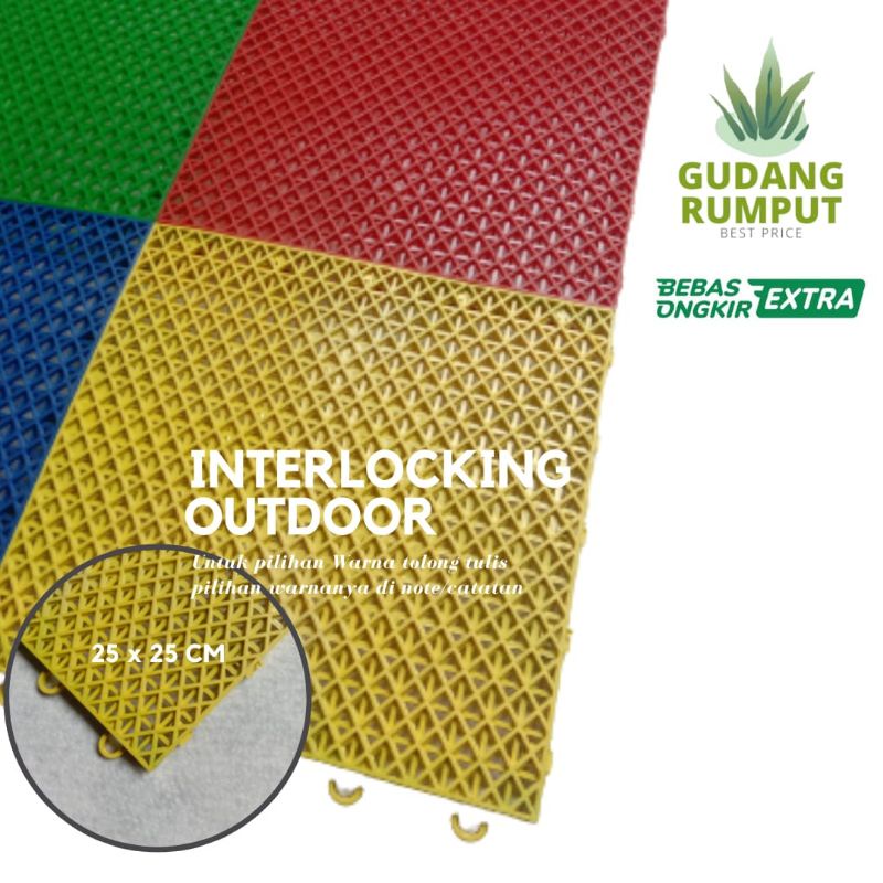 Jual Interlock Outdoor Lapangan Futsal ukuran 25 cm x 25 cm | Shopee ...