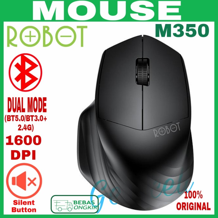 Jual Mouse ROBOT M350 Bluetooth & 2.4G Multi-Mode Wireless Mouse Silent ...
