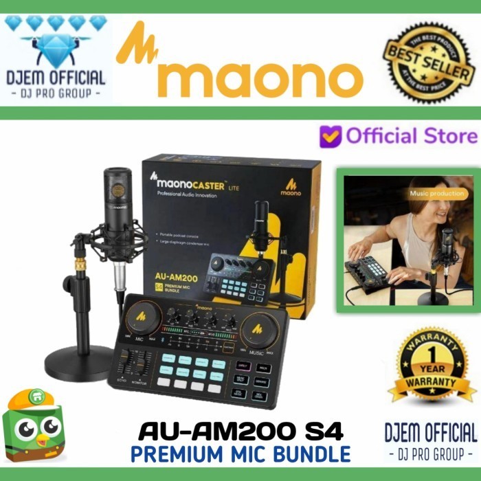Jual [New] Maono Au-Am200 S4 Soundcard Mic Bundle Recording Podcast ...