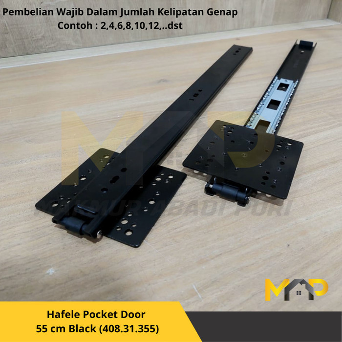 Jual REL POCKET DOOR HAFELE 55CM BLACK ( 480.31.355 ) | Shopee Indonesia