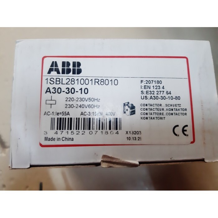 Jual [New Ori] Contactor Abb - A30-30-10 220-230V 50Hz / 230-240V 60Hz ...