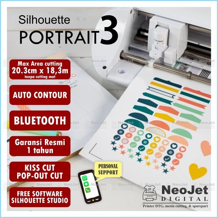 Jual Mesin Cutting Sticker Silhouette Portrait 2 Craft Hobby Sablon ...