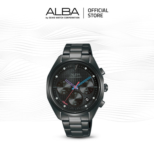 Jual ALBA Jam Tangan Wanita AT3H01 Quartz Stainless Steel Hitam Watch ...