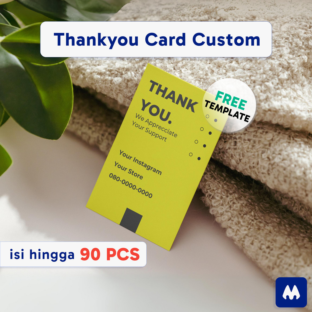 Jual Kartu ucapan terima kasih, Thank you card custom, Kartu ucapan custom, Thanks card souvenir ...
