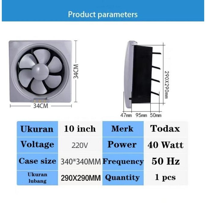 Jual Heksos Fan Dinding 10"(25 cm) EXHAUST FANS PLAFON EXHAUST PLAFON ...
