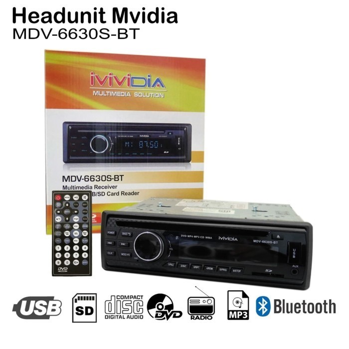 Jual [Original] Headunit Head Unit Single Din Mvidia Mdv-6630S-Bt Dvd ...