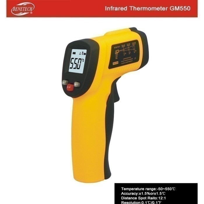 Jual Infrared Termometer GM550 Benetech IR Thermometer Gun Temperature ...