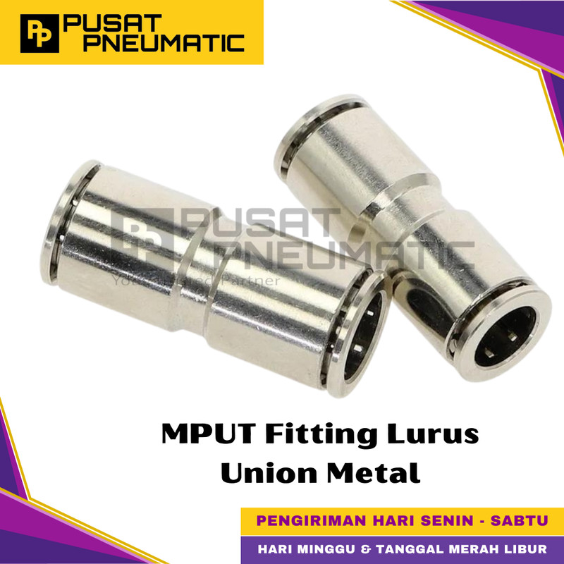 Jual MPUT 4 Fitting Lurus Metal Pneumatic Slip Lock Selang 4mm x 4mm ...
