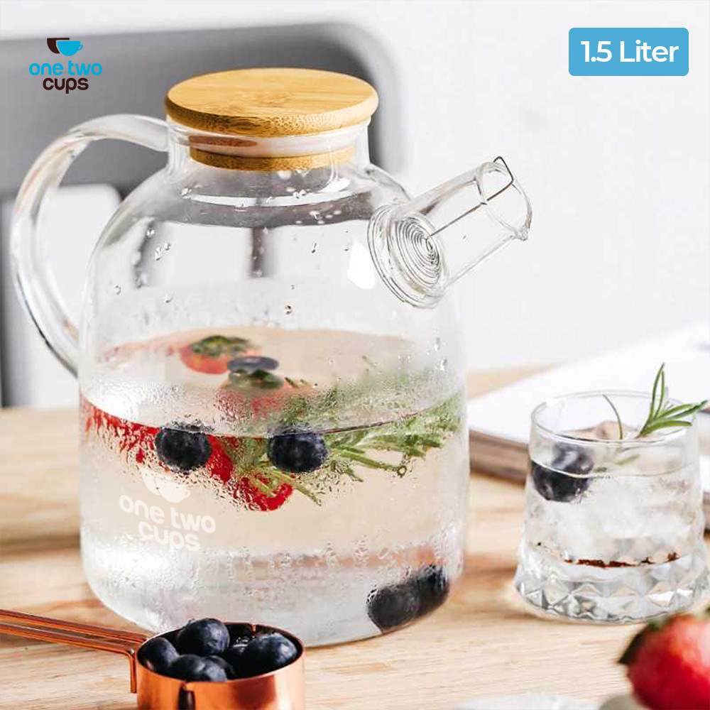 Jual Teko Kaca Teh Pitcher Borosilicate Glass 1.5L /Teko Pitcher Teh Chinese Teapot Maker Glass ...