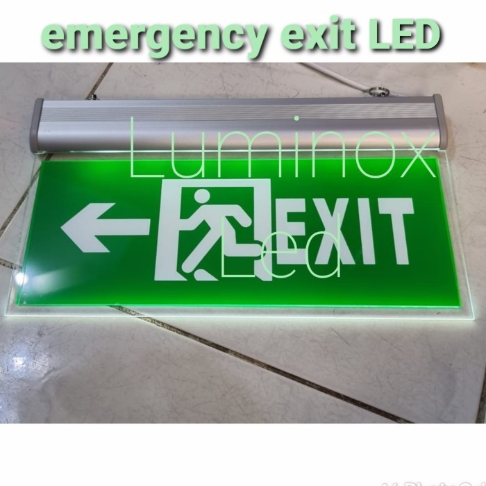 Jual exit emergency sign darurat led 220v acrylic tanda keluar 12led ...