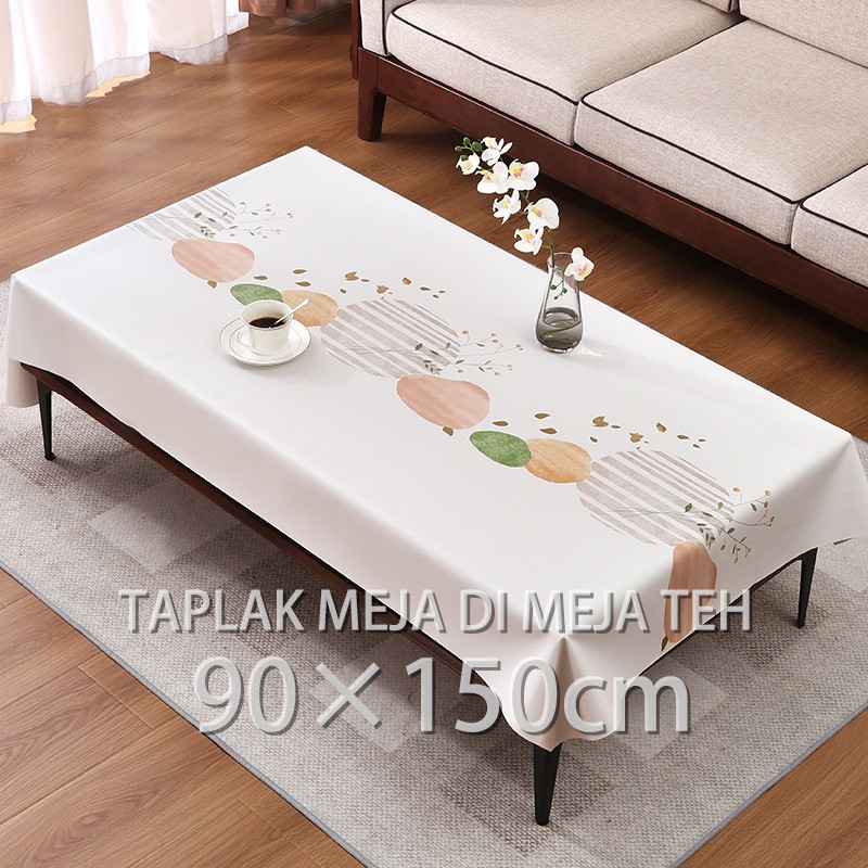 Jual Taplak meja tahan air /Taplak Meja Bahan PVC 150x90 Cm Meja Ruang ...