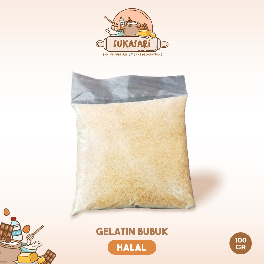 Jual Sukasari - Gelatin Bubuk 100Gr Halal Untuk Makanan / Gelatin Sapi ...