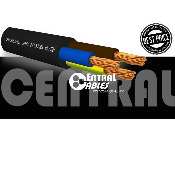 Jual SNI CENTRAL KABEL NYYHY 3x2.5 Sqmm 750V ( RVV 3x2.5mm 3x2,5mm 3x2,5 ) | Shopee Indonesia