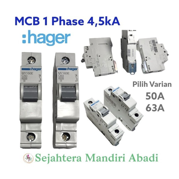 Jual Mcb Hager 1Phase Varian 50A 63A Tipe My 4,5Ka | Shopee Indonesia